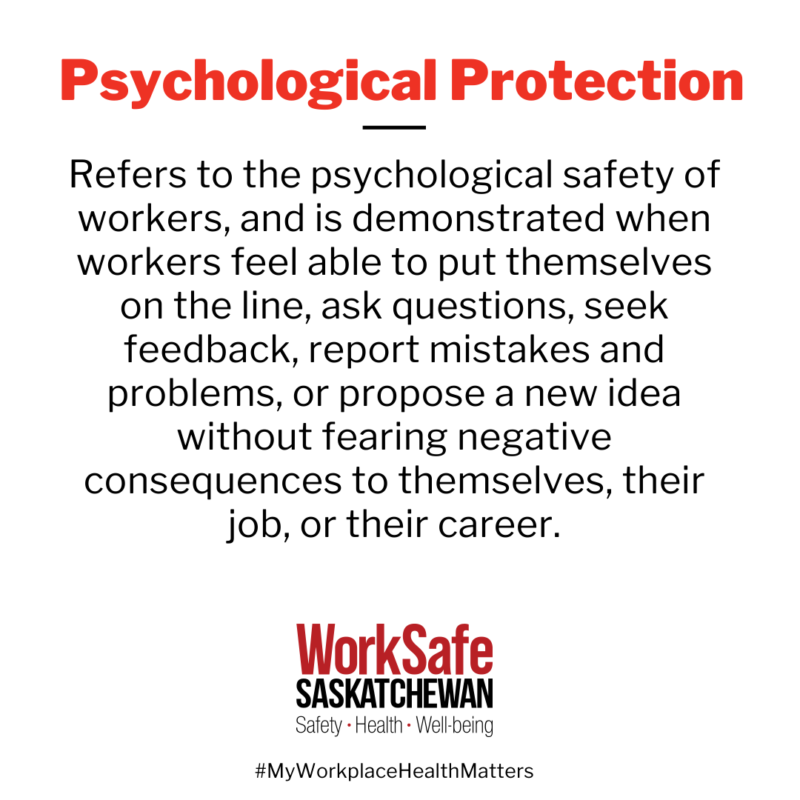 Psychological protection | WorkSafe Saskatchewan